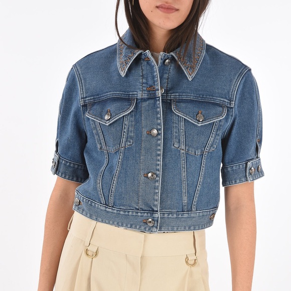 Chloe | Jackets & Coats | Chloe Cropped Denim Jacket Moonlight Blue Nwt ...